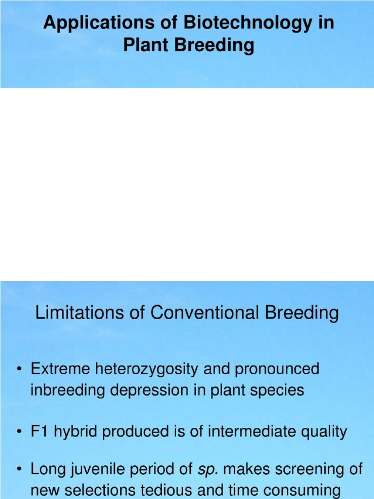 Application of Biotechnology in Plant Breeding | PDF