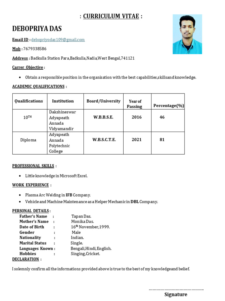 Debopriya Das - CV | PDF