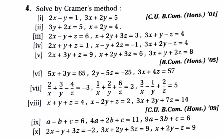 Cramer's rule | PDF