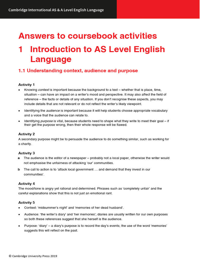 Unit 1 Answers | Download Free PDF | Sentence (Linguistics) | Verb
