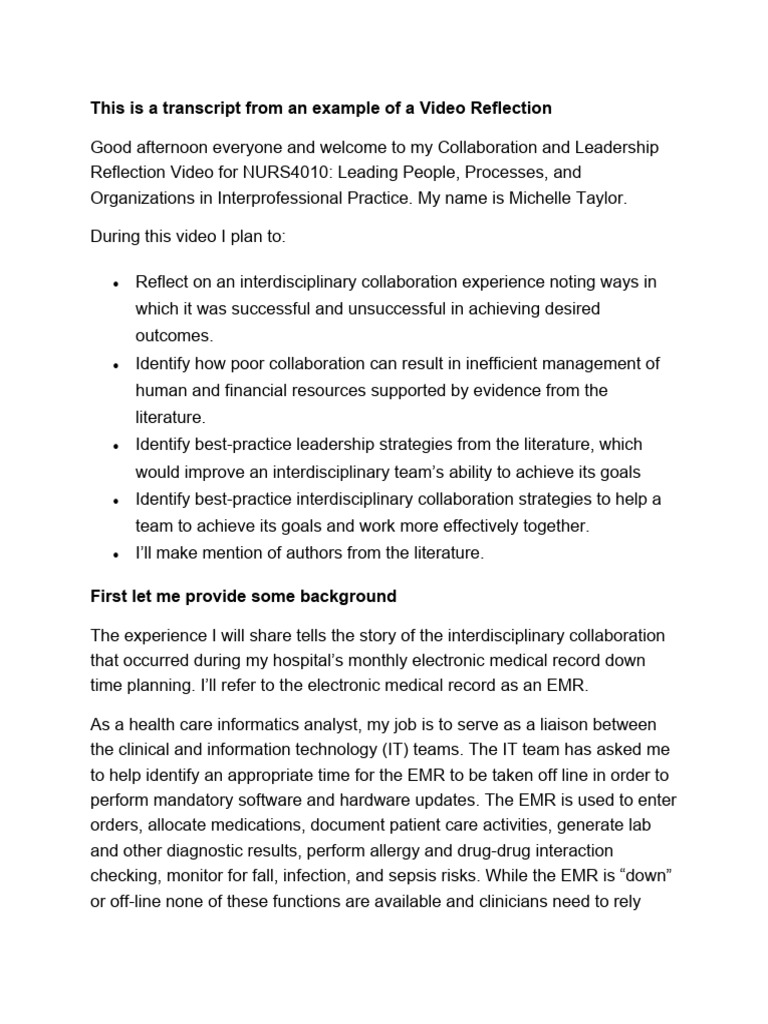 This Is A Transcript From An Example of A Video | PDF | Electronic ...