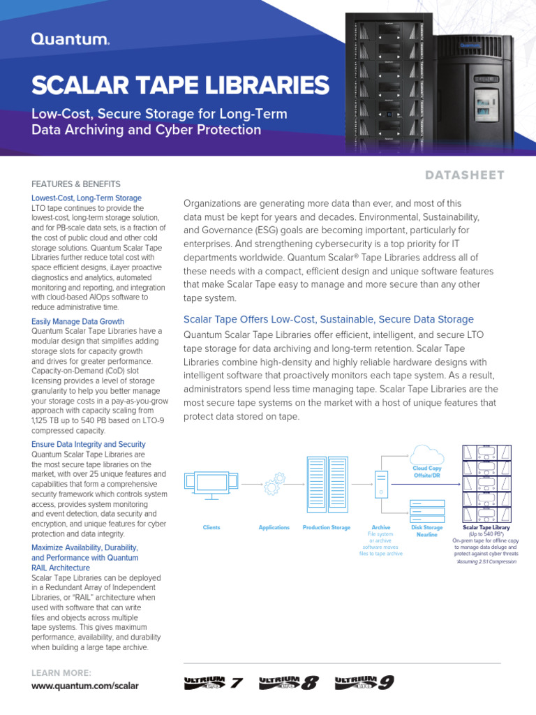 Scalar Tape DS00559A | PDF | Computer Data Storage | Data