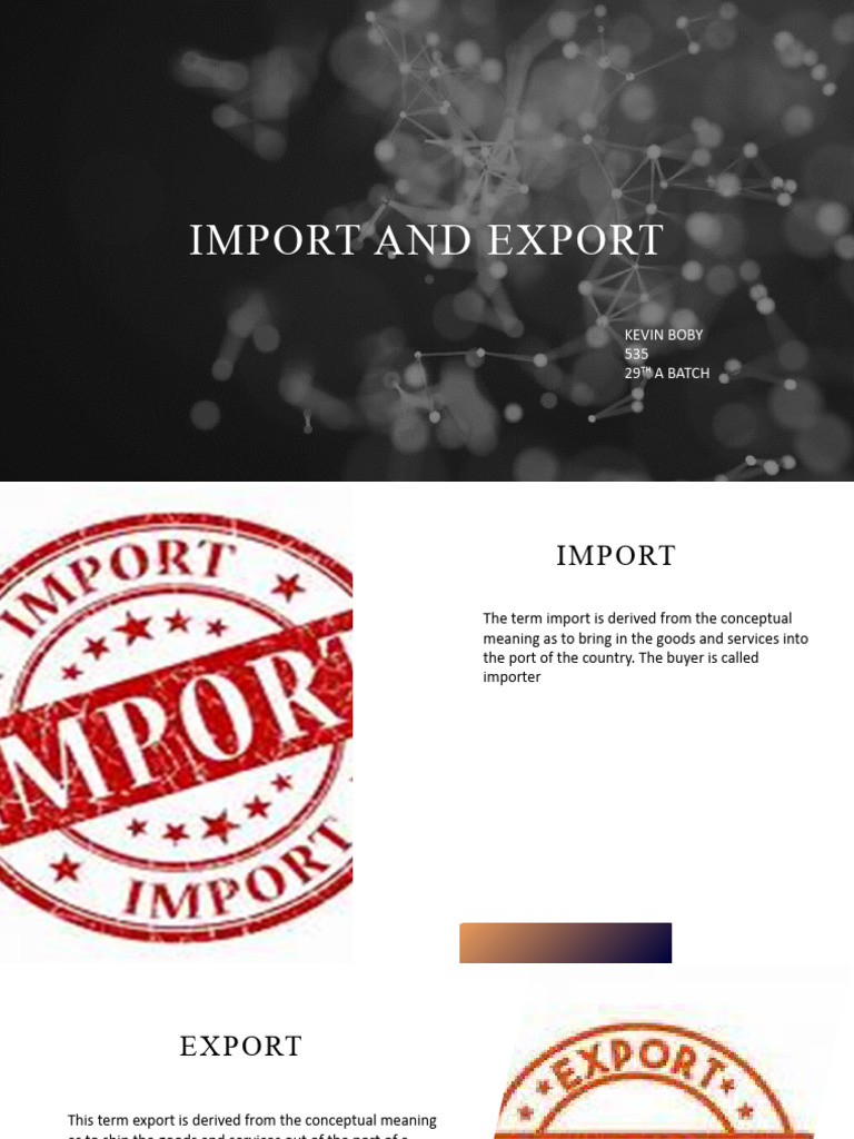 Import and Export | PDF | Tariff | Exports