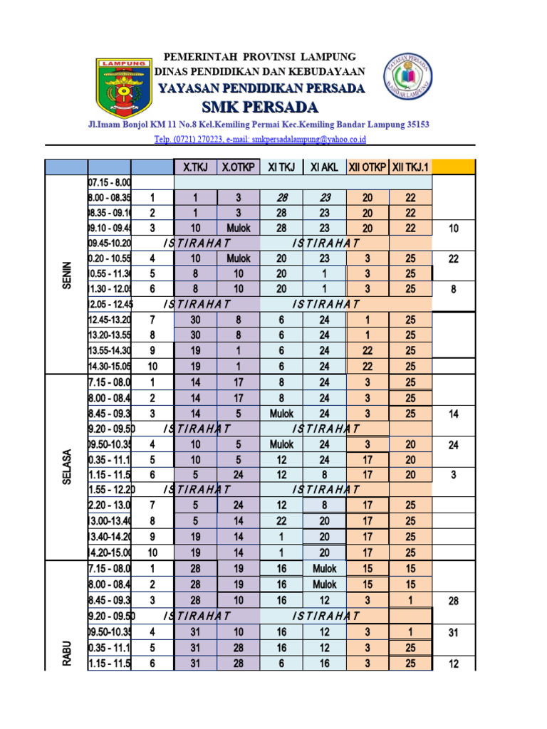 Jadwal KBM | PDF
