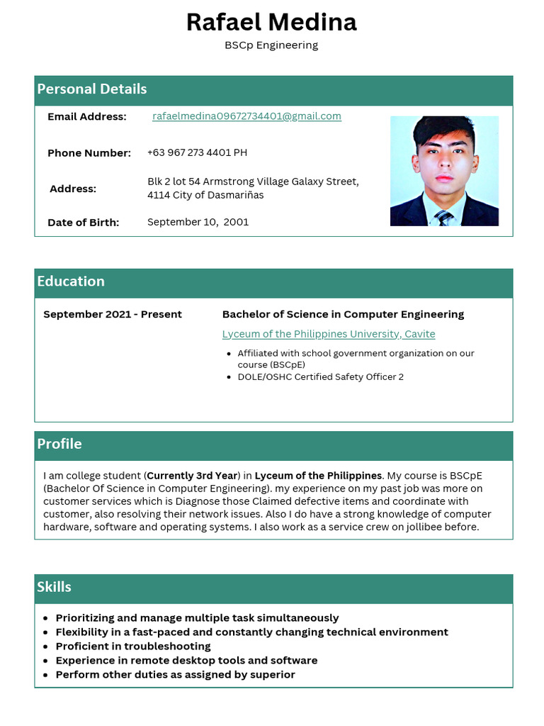 Medina CV | PDF | Computer Science | Computing