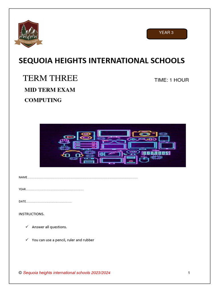 Year 3 | PDF | Cursor (User Interface) | Computer Keyboard