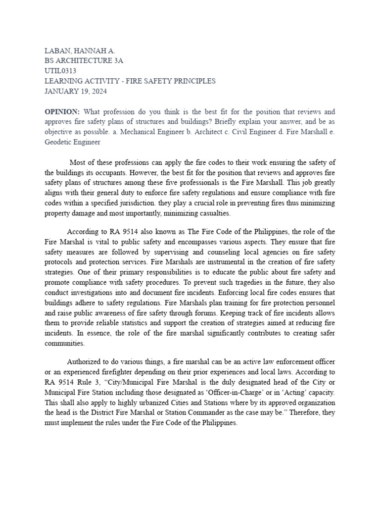 Util La Fire Safety Principles | PDF | Fire Safety | Safety