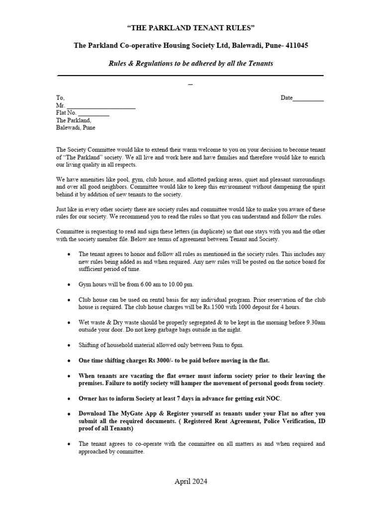 Tenant Rules 2024 | Download Free PDF | Leasehold Estate