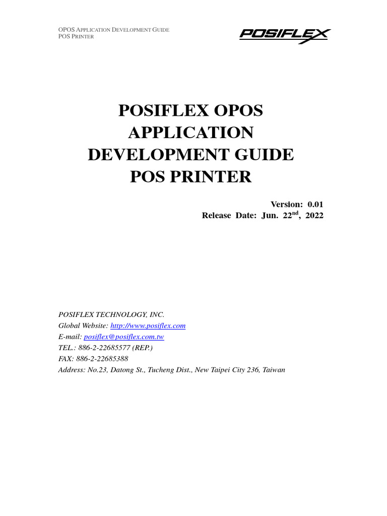 Posiflex OPOS POS Printer Development Guide v0.0.1 | PDF | Windows ...
