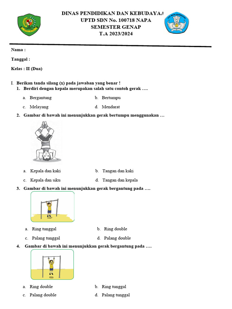 Soal PJOK Kelas 2 Semester 2 | PDF