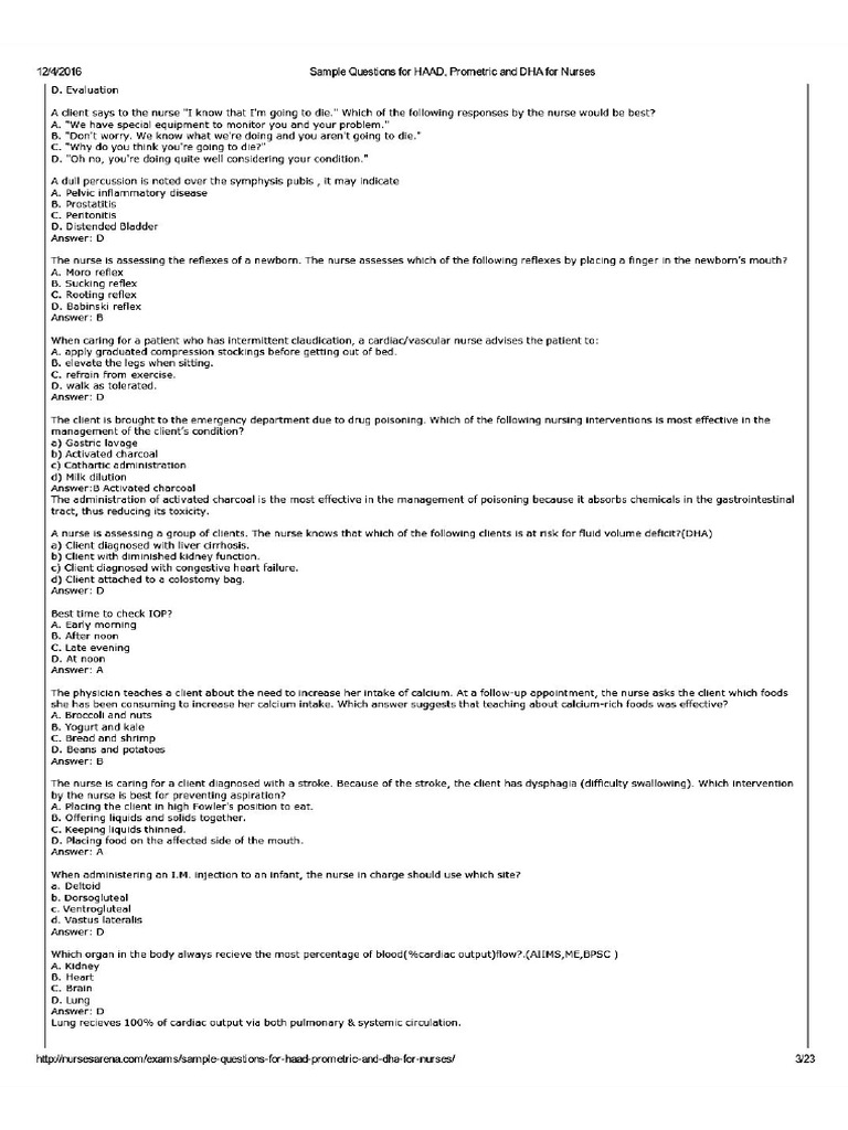 Haad Exam Question 3 | PDF