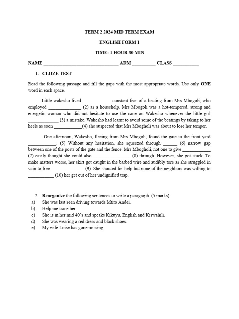 English F1 QS | PDF | Poetry