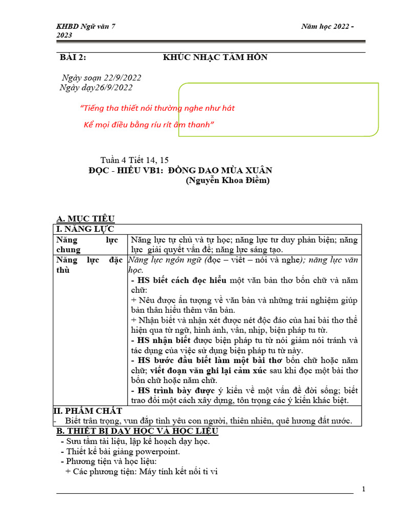 KHBD NG Văn 7 | PDF