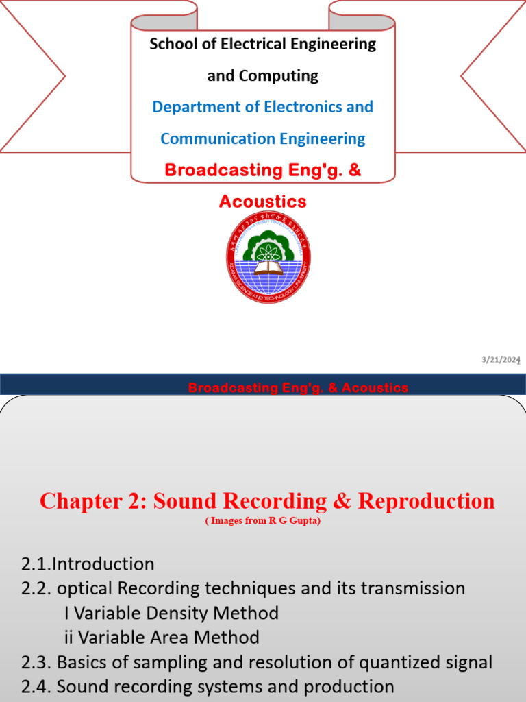 Chap 2 - Sound Recording | PDF | Sampling (Signal Processing) | Digital Audio