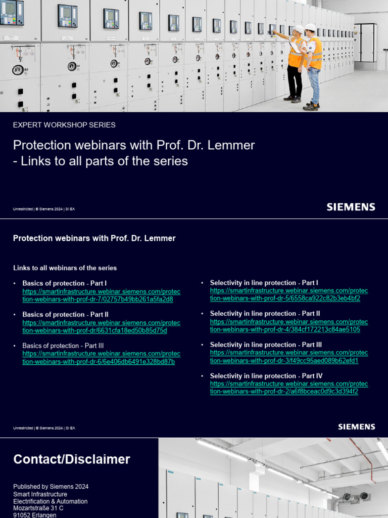Links To Protection Webinar Series With Prof. Dr. Lemmer | PDF ...