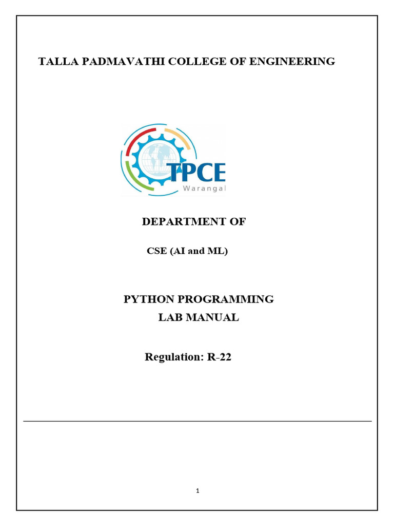 Python Lab Mannual Pdf Area Python Programming Language 