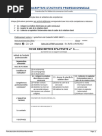 Exemple Fiche Descriptive D'activité Professionnelle | PDF