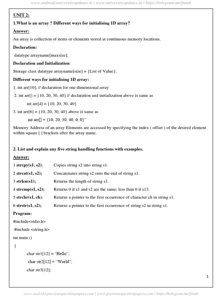 14 PPS Unit 2 3 5 Questions | PDF | Pointer (Computer Programming) | Computer File