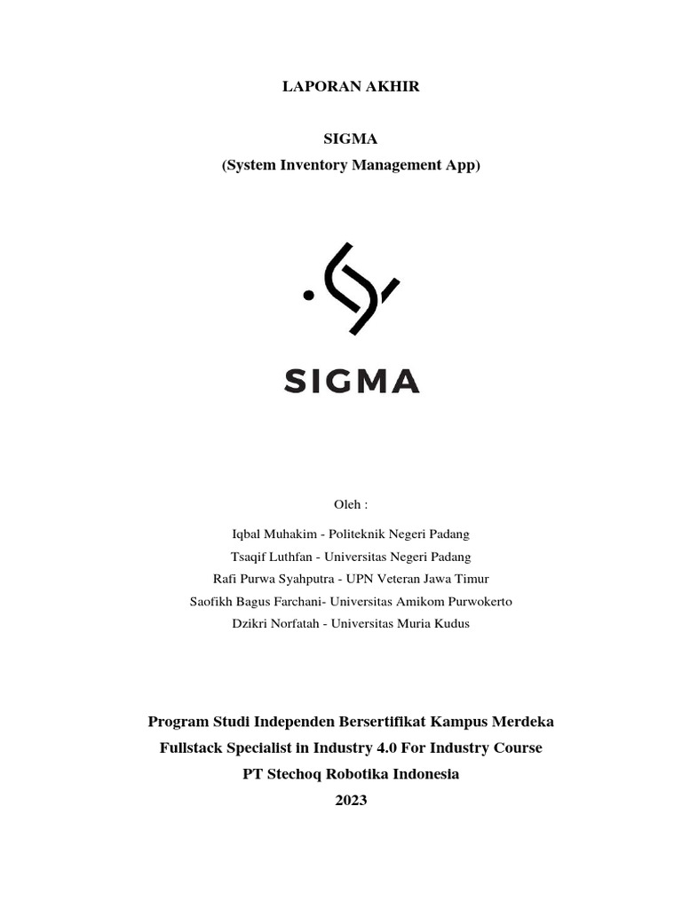 Laporan - Akhir - Project - Sigma (2) (1) MSIB 5 | PDF