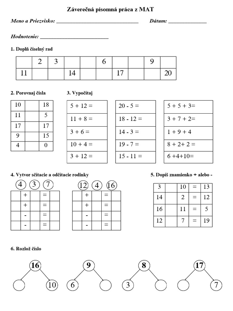 Výstupná Písomná Práca Z MAT | PDF