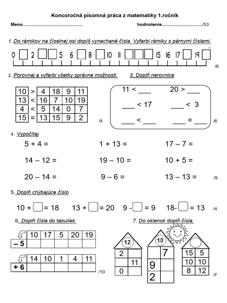 Koncoročná Písomná Práca Z Matematiky | PDF