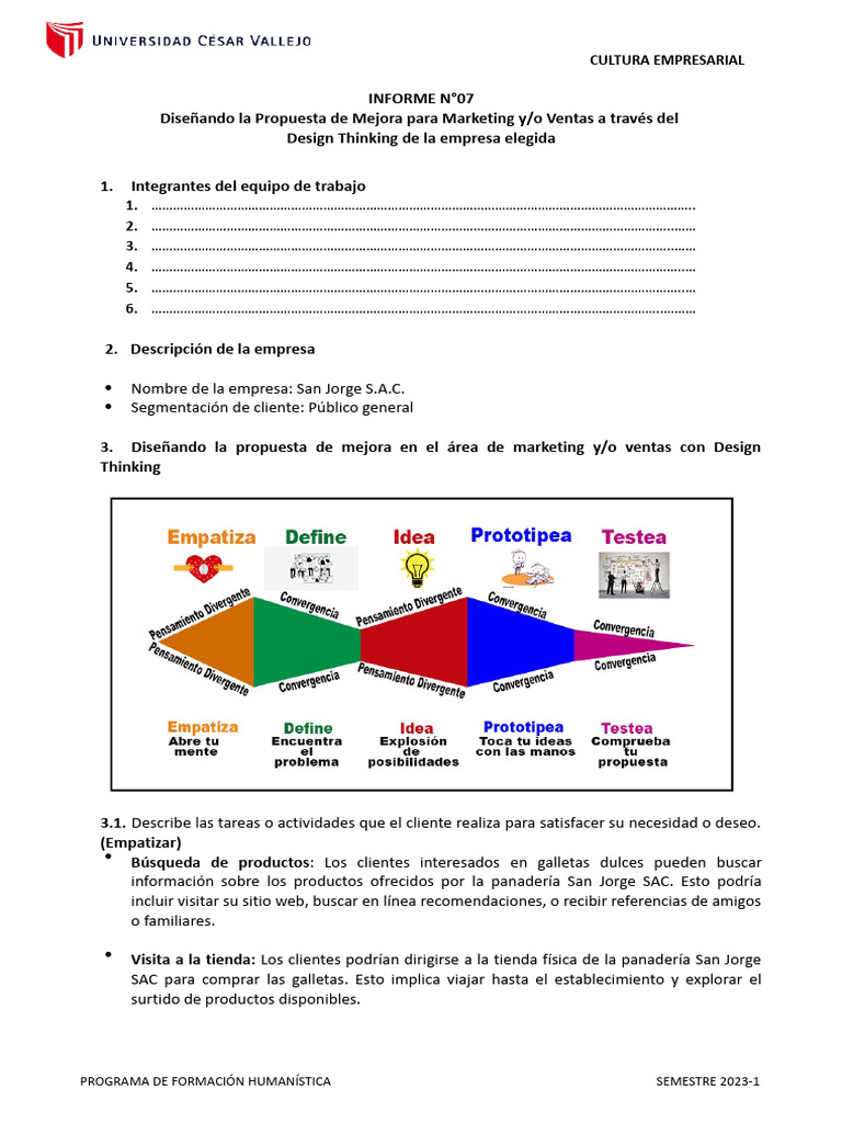 Formato Informe n0 07 Cultura Empresarial Ucv Semana 11 | PDF | Tarjeta ...