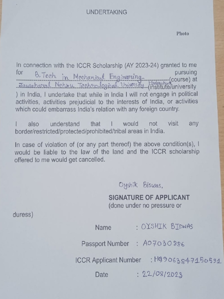 Undertaking Letter | PDF