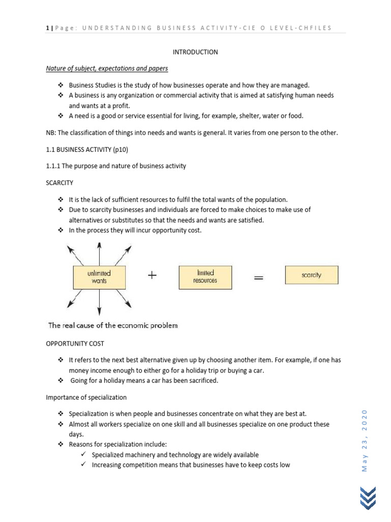 Topic 1 Understanding Business Activity | PDF | Partnership ...