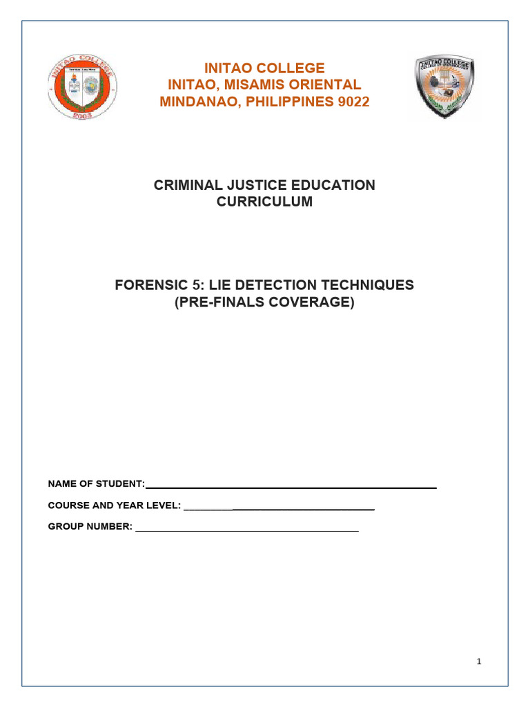 Forensic 5 Pre Final | PDF | Polygraph | Forensic Science Forensic 5 Pre Final | PDF | Polygraph | Forensic Science