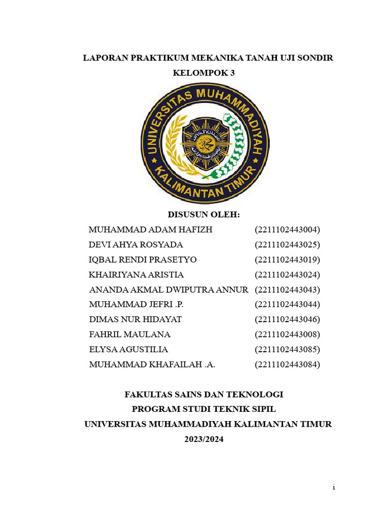 Laporan Praktikum Mekanika Tanah Uji Sondir k3 | PDF