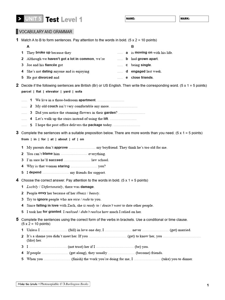 Level 1 Unit 5 | PDF | Grammar | Linguistics
