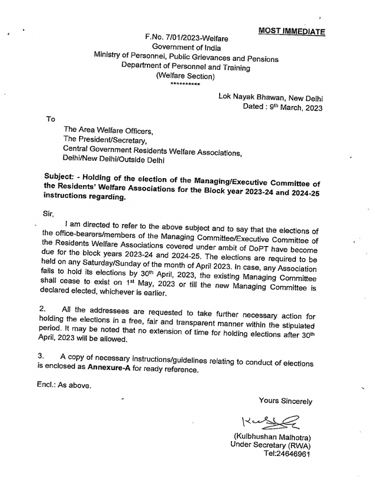 Rwa Election Procedure Sample | PDF