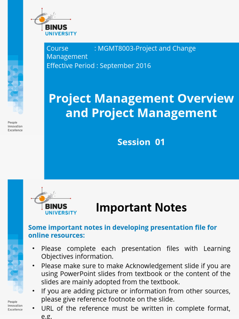 Session 01 - Project Management Overview and Project Management | PDF | Project Management ...