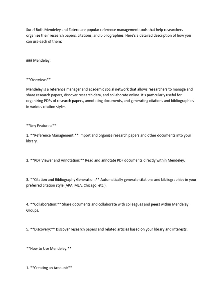 How To Use Mendeley and Zotero | PDF | Software | Computing