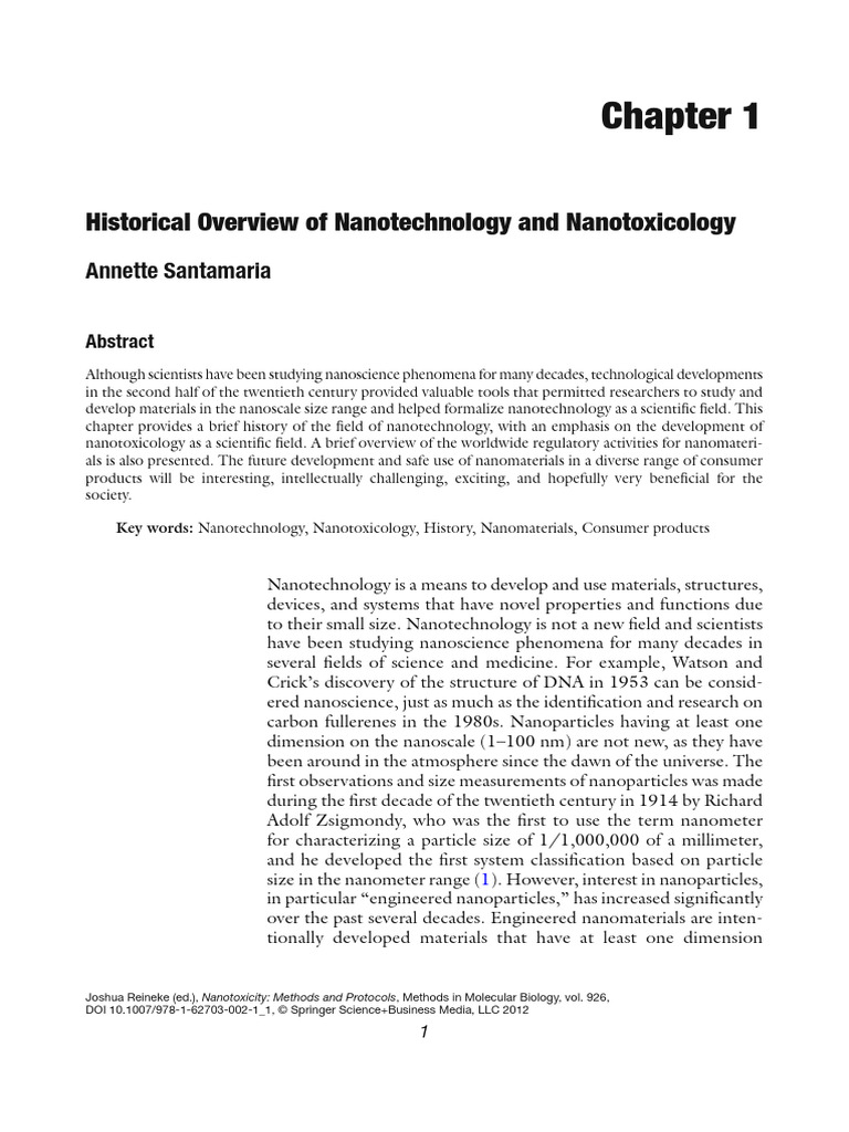 3-Historical Overview of Nanotechnology and Nanotoxicology | PDF | Nanotechnology | Nanotoxicology