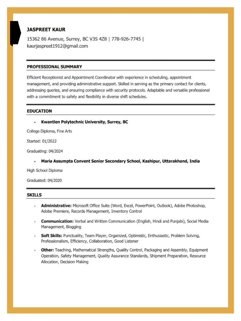 JK RESUME | PDF