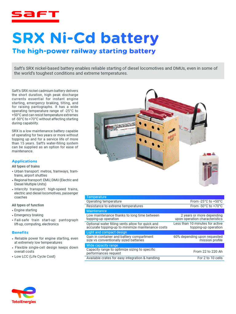 SAFT SRX Datasheet EN 220001 0124-2 | PDF | Train | Sustainable Transport