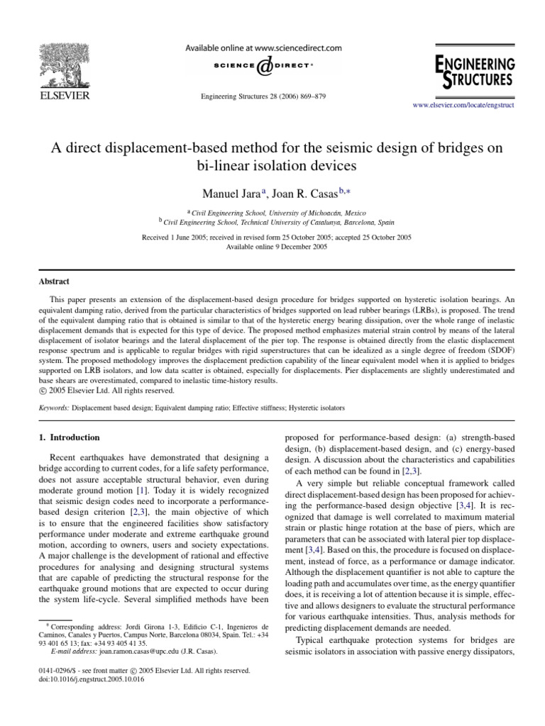 DDBD For Bridges With Bilinear Isolation Devices | PDF | Earthquake ...