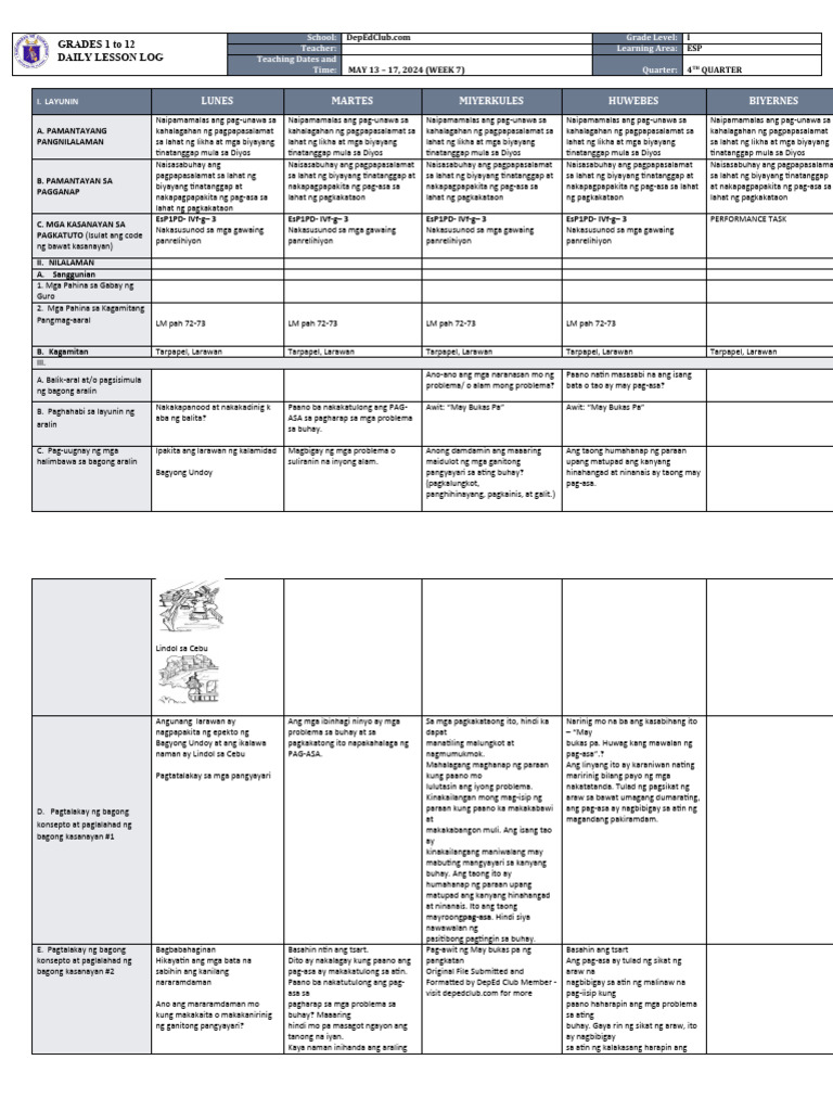 DLL - Esp 1 - Q4 - W7 | PDF