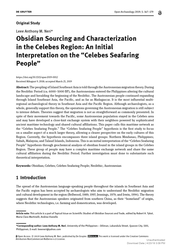 Obsidian Sourcing and Characterization in The Cele | PDF