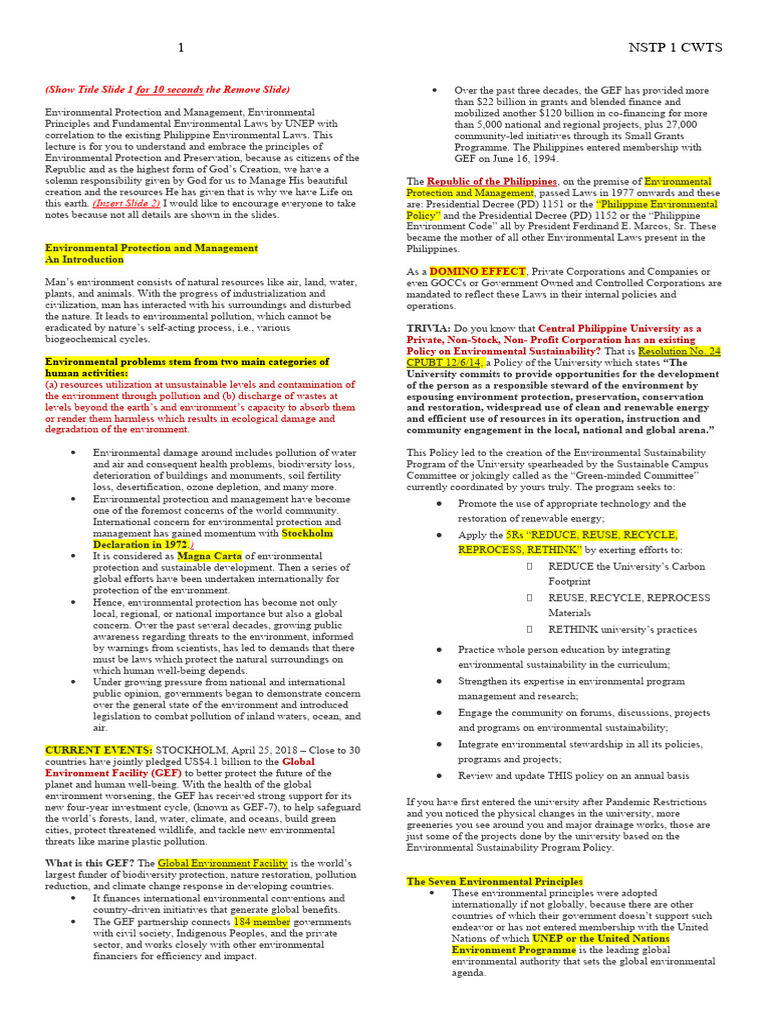 Environmental Protection & Management Guide | PDF | Waste | Air Pollution