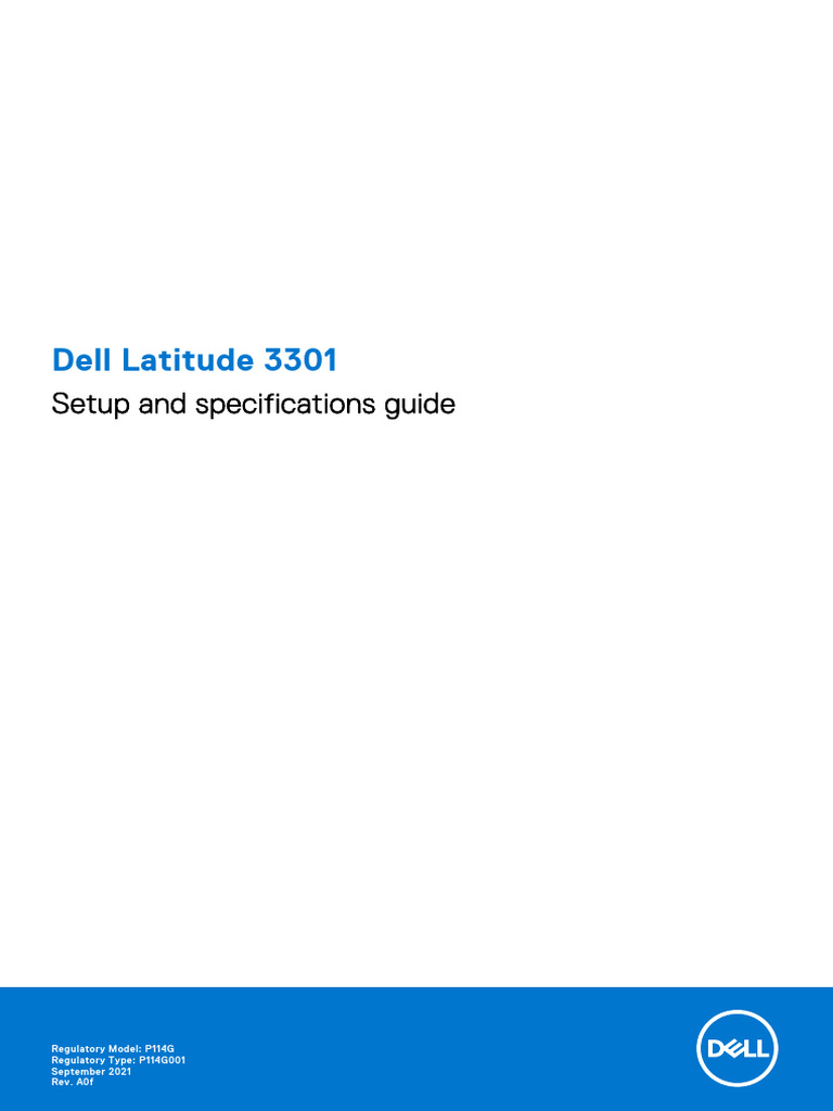 Dell - Latitude 3301 - Setup Guide | PDF | Bios | Booting