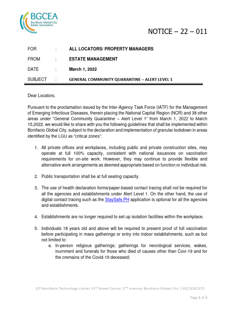 GCQ Alert Level 6 | Download Free PDF | Global Health | Emergency ...