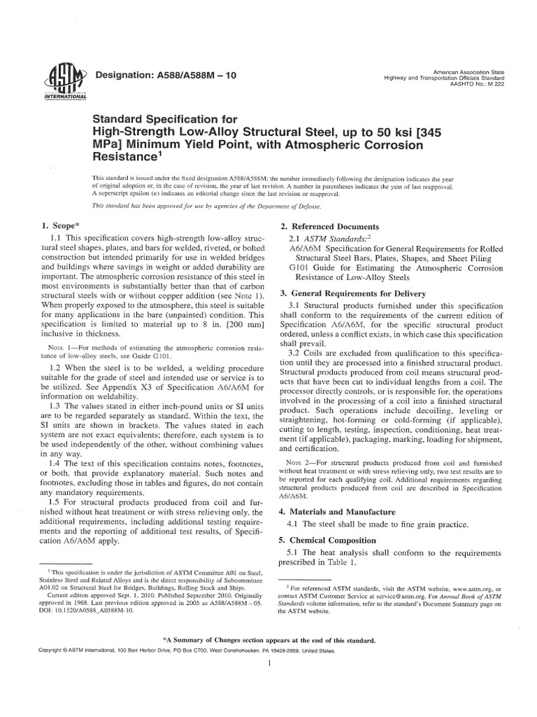 Astm A 588 - A588m 2010M | PDF