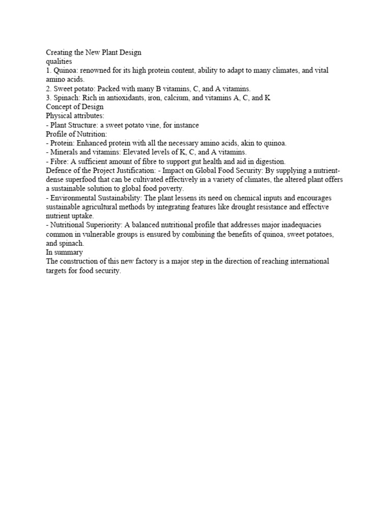 Creating The New Plant Design | PDF