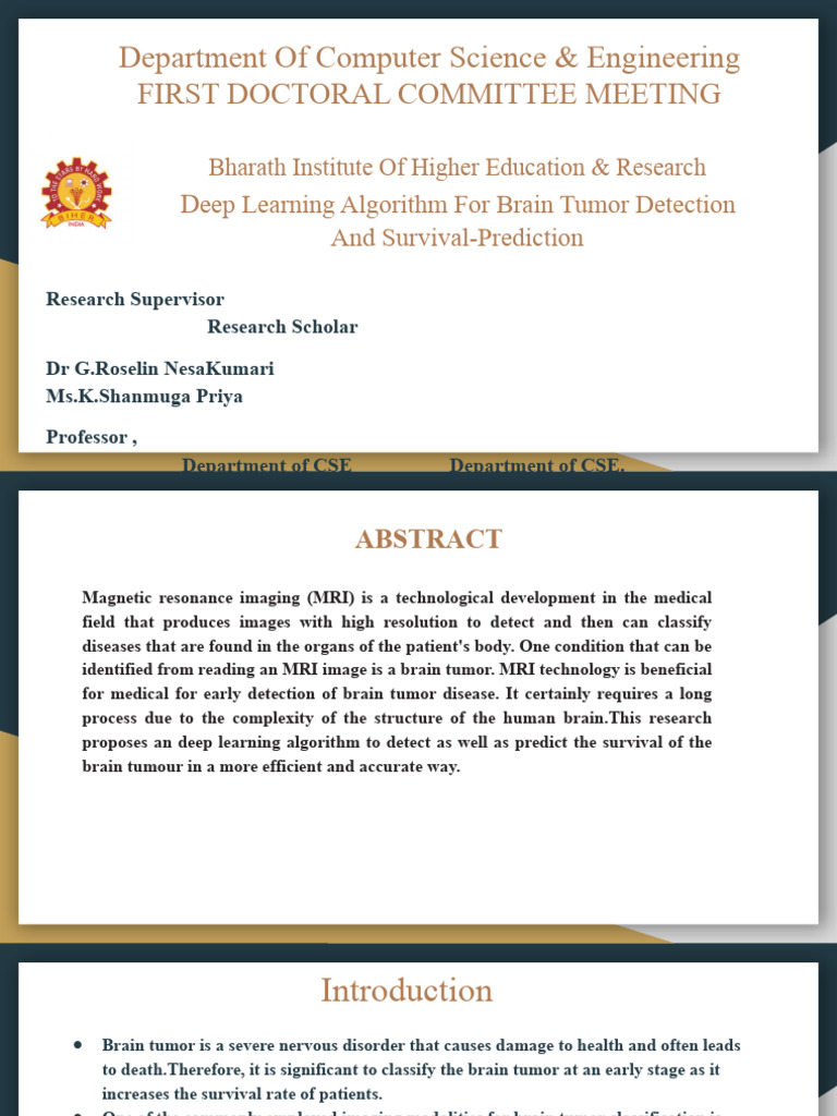 Deep Learning Algorithm For Brain Tumour Detection And Prediction Download Free Pdf Deep