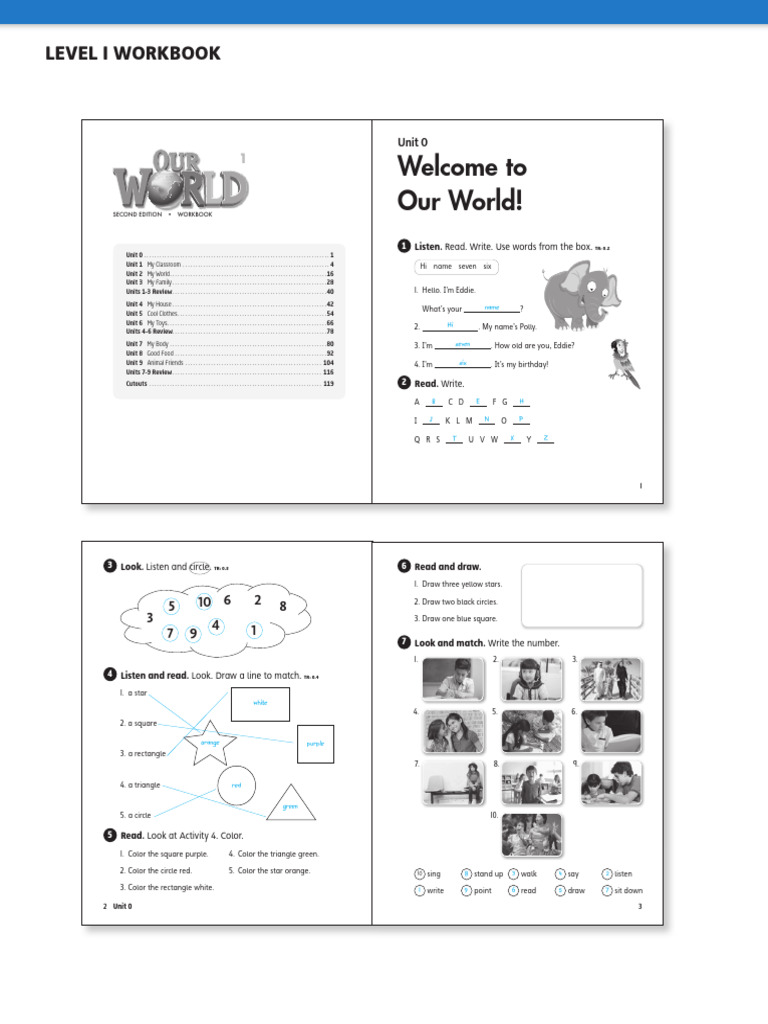 our world 1（2nd section）练习册答案 | PDF