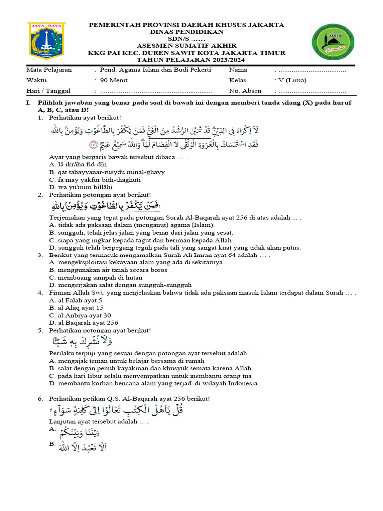 Asa Bid - Kurikulum. KLS.5 Sem.2 | PDF | Agama & Spiritualitas