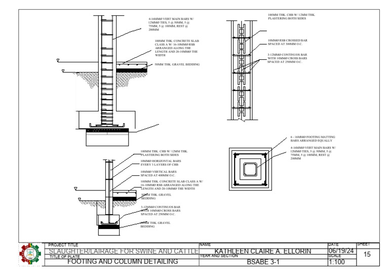 Kath Footing and Column | Download Free PDF | Structural Engineering ...