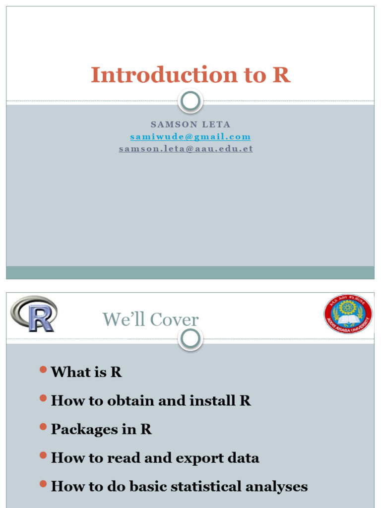 Introduction to R | Download Free PDF | Regression Analysis | Statistics